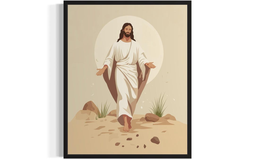 Resurrection of Jesus Poster Art Print, Christian Wall Art Painting ...