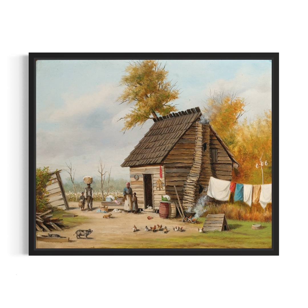 Cabin Poster Art Print, Vintage Farmhouse Painting Wall Art Decor - Etsy