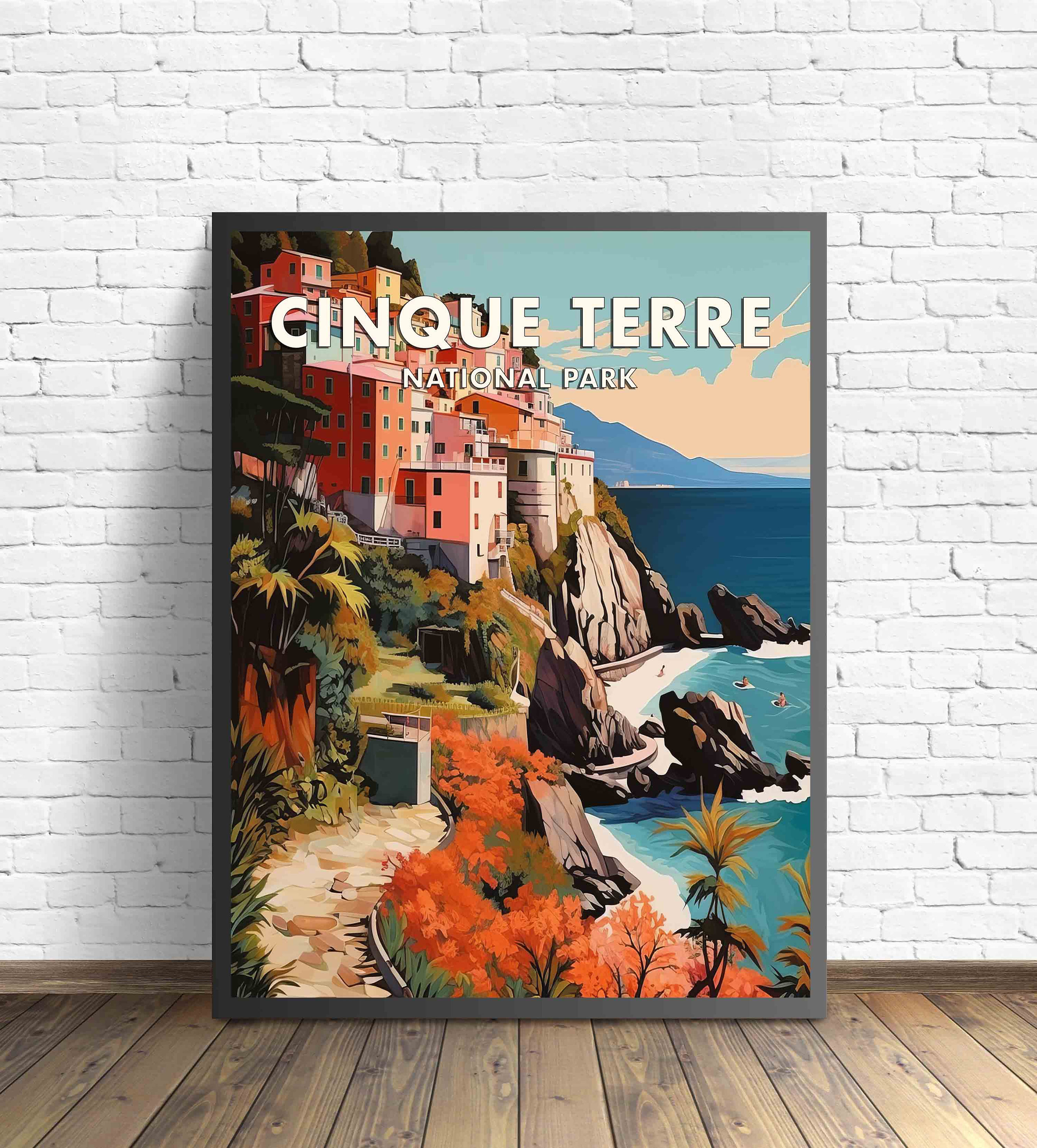Cinque Terre National Park Poster Art Print Retro National - Etsy
