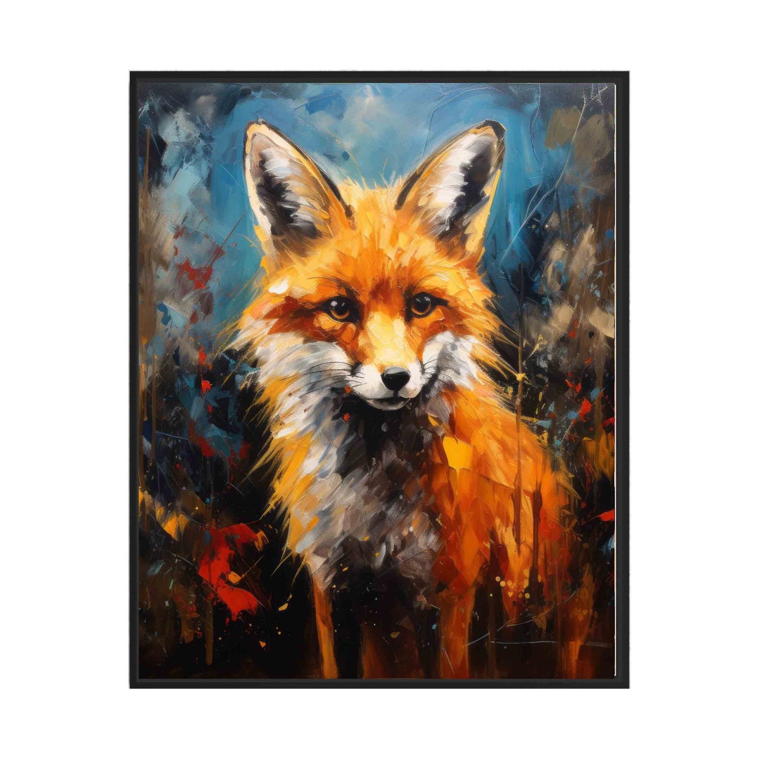 Fox Art Print Posters, Animal Abstracts Wall Art Painting Decoration ...
