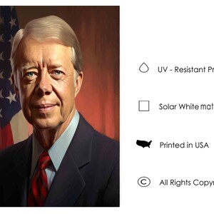 Jimmy Carter Poster Art Print, US President Wall Decor Painting Artwork ...