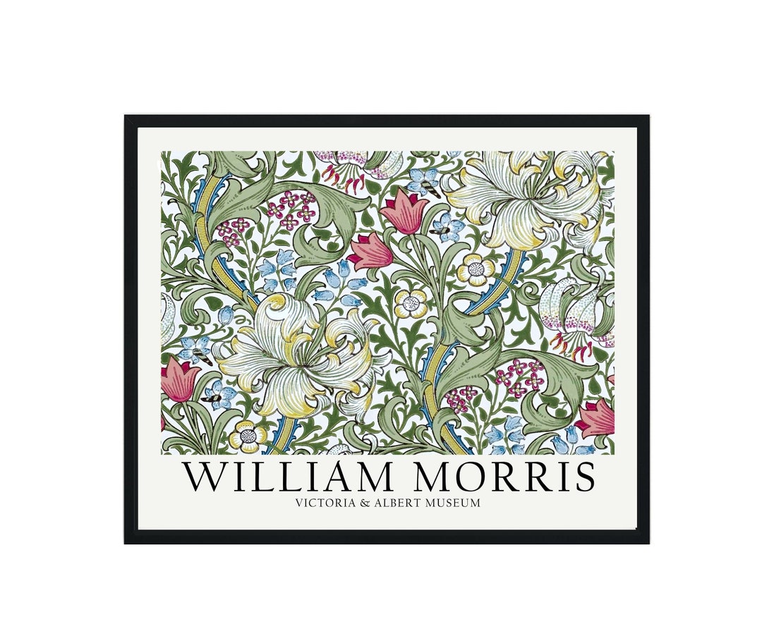 William Morris Multicolored Flower Poster Art Print, William Morris ...