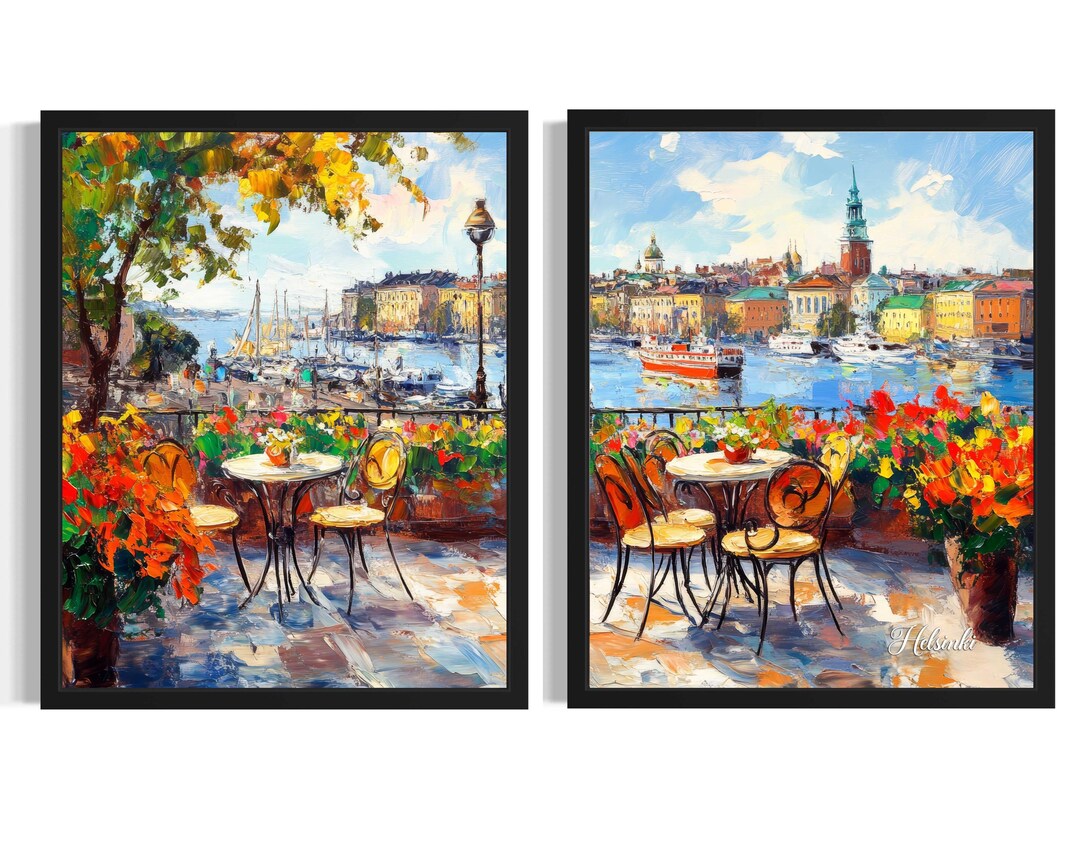 Helsinki Finland Poster Art Print (set of 2), International Cities Wall ...