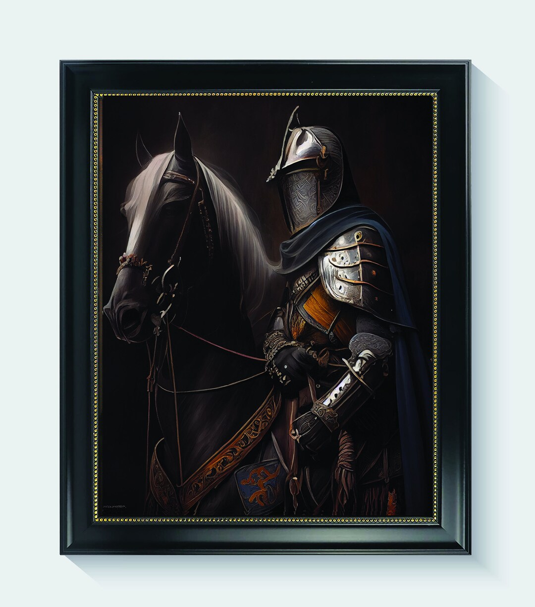 Medieval Knight Poster Art Print, Gothic Wall Decor Painting Artwork - Etsy