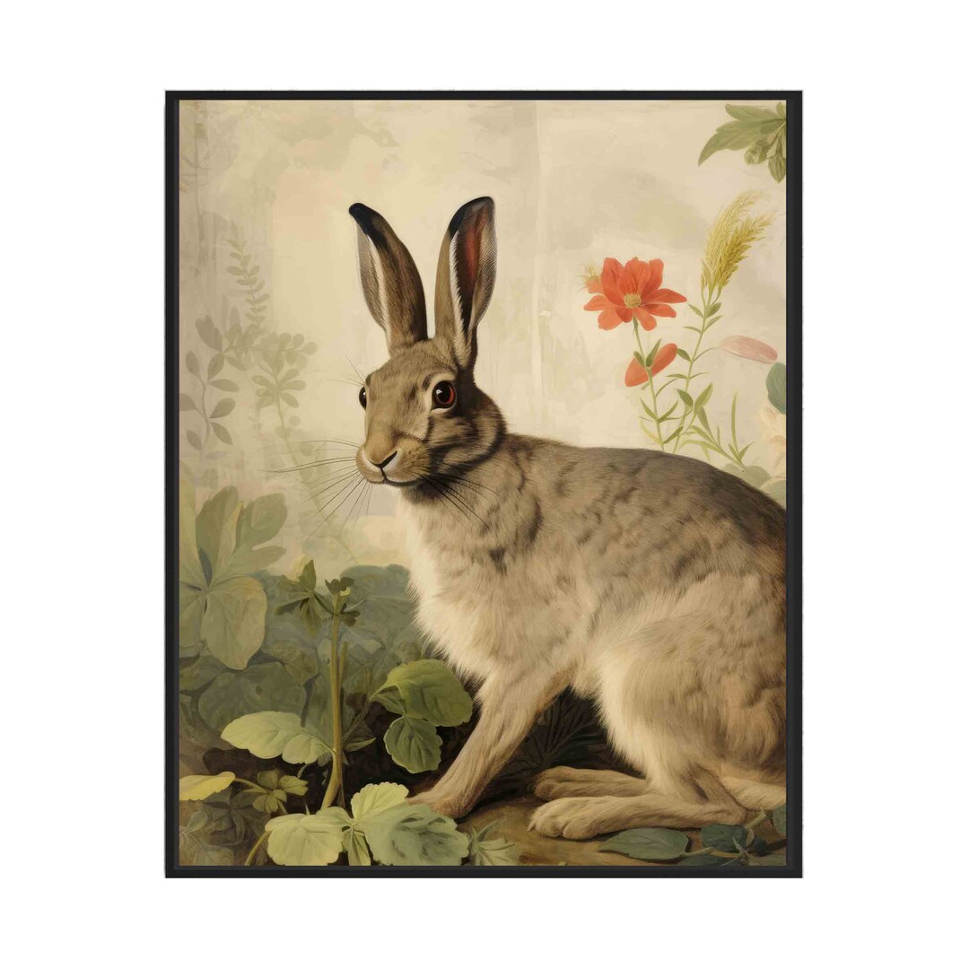 Rabbit Art Print Posters, Animal Abstracts Wall Art Painting Decoration ...
