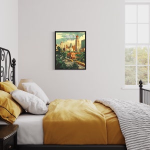 Manila Philippines Poster Art Print, City Retro Vintage Painting Wall ...