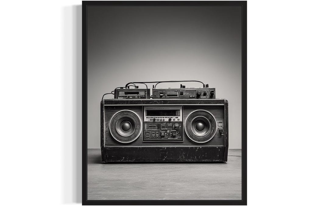 Boombox Poster Art Print, Music Wall Art Painting Picture Artwork ...