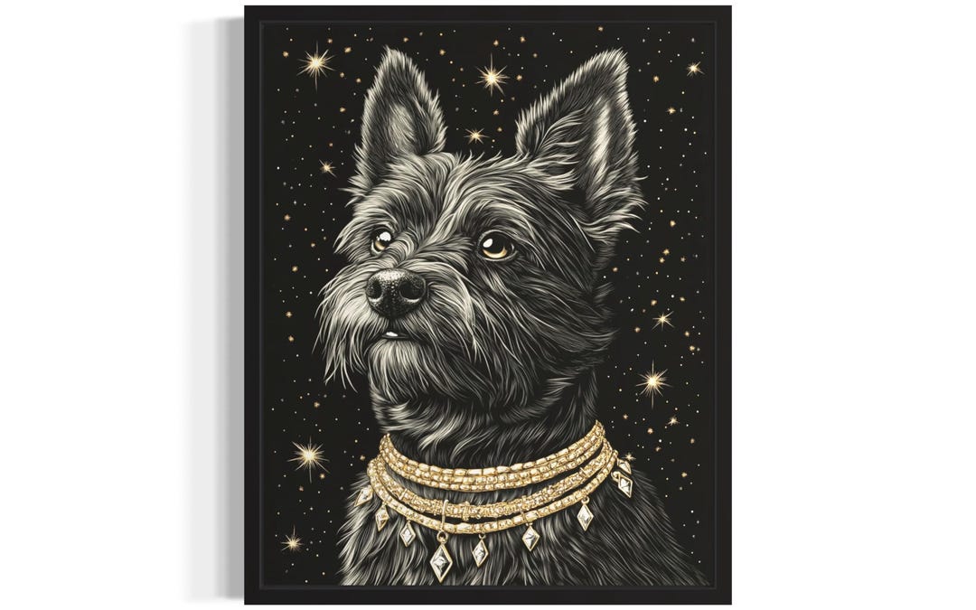 Cairn Terrier Pimp Poster Art Print, Dog Wall Art Painting Picture ...
