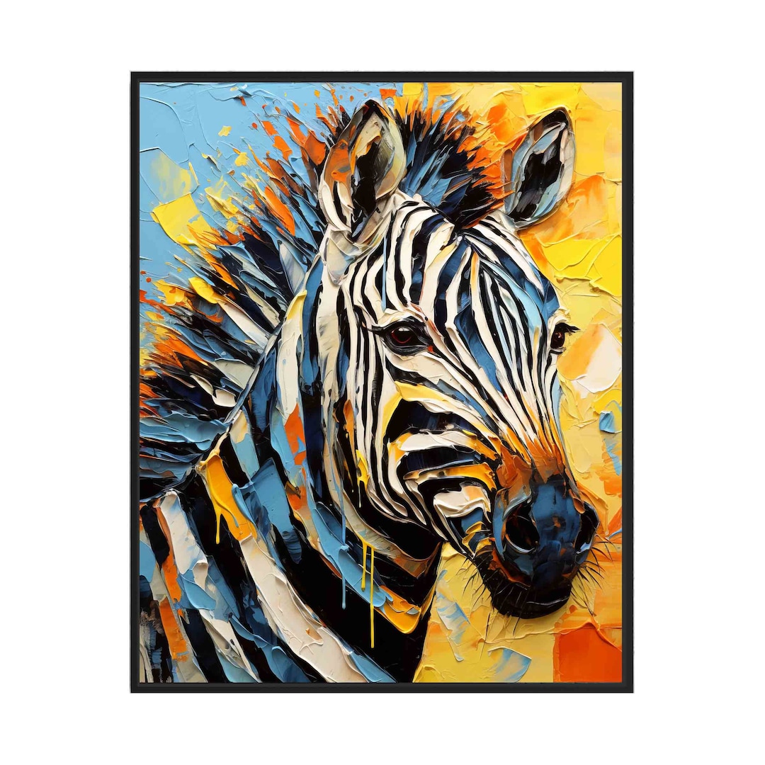 Zebra Art Print Posters, Animal Abstracts Wall Art Painting Decoration ...