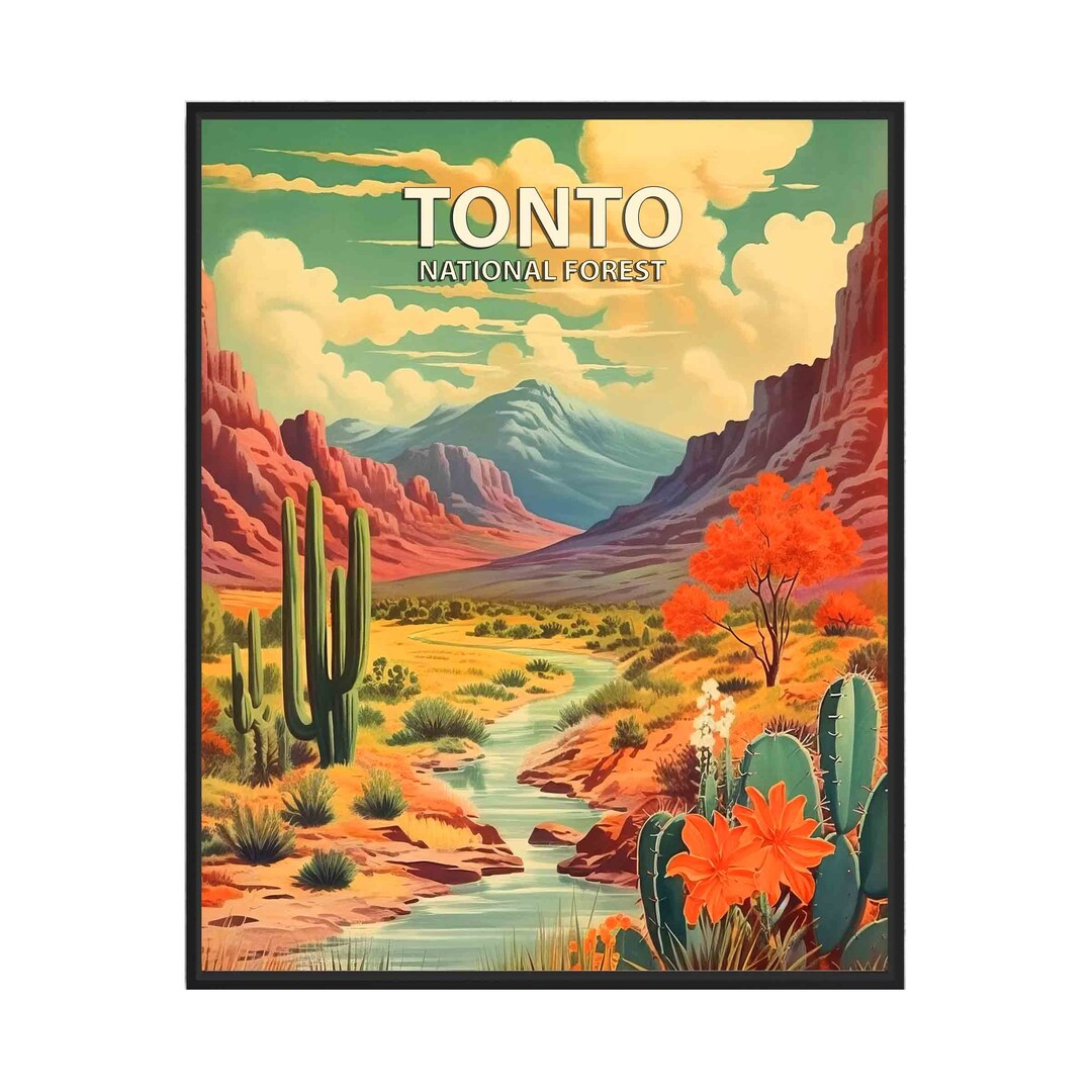 Tonto National Forest Poster Art Print, Retro National Park Gifts - Etsy