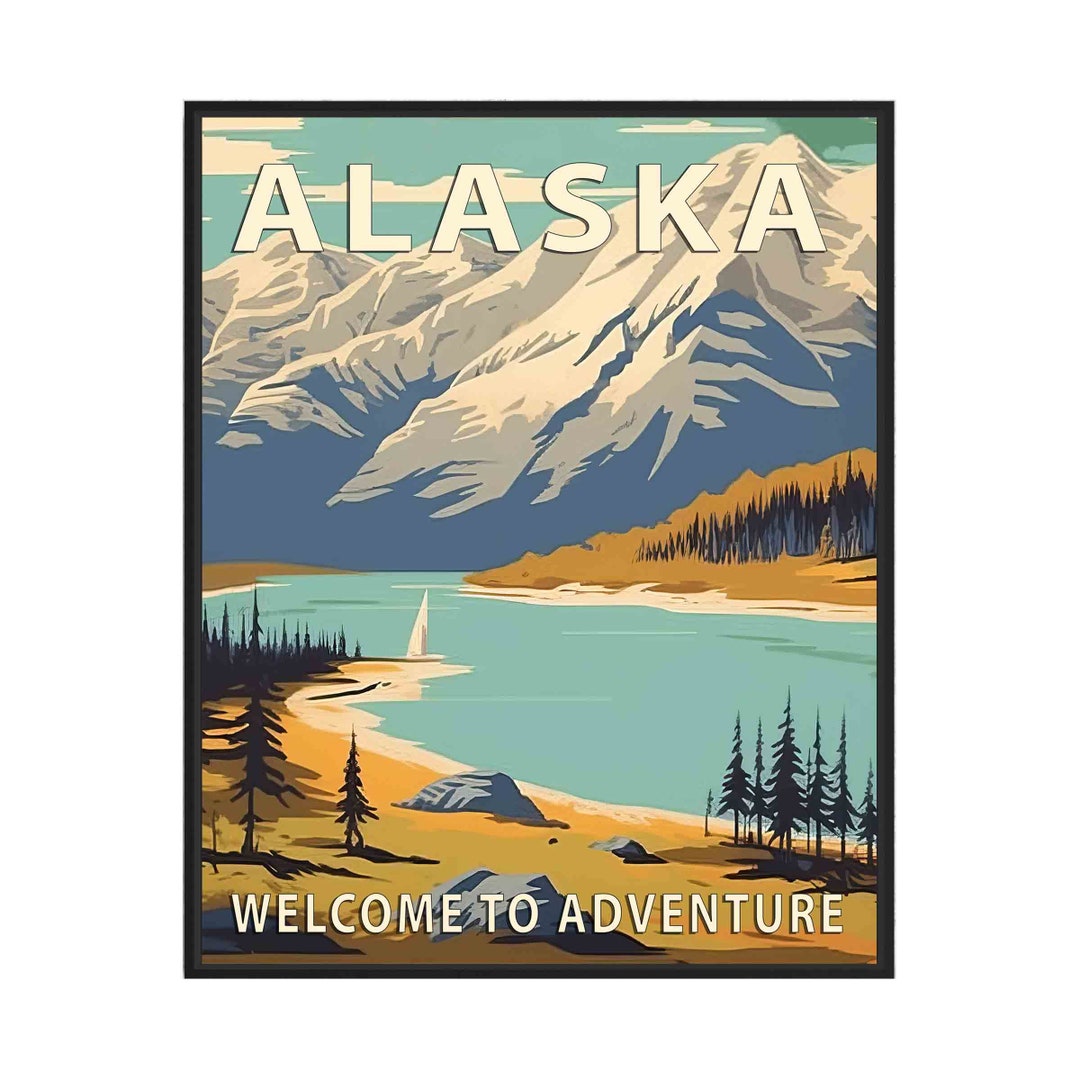 Alaska State Scenery Poster Art Print, Retro National Park Gifts - Etsy
