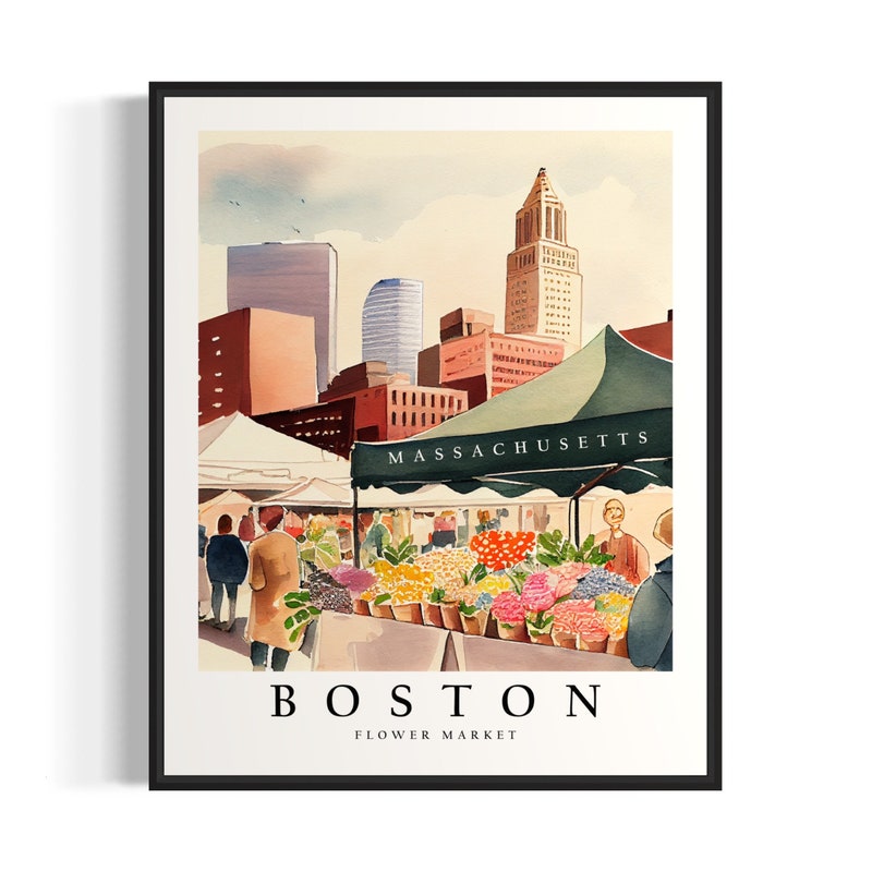 Boston Art Print - Etsy