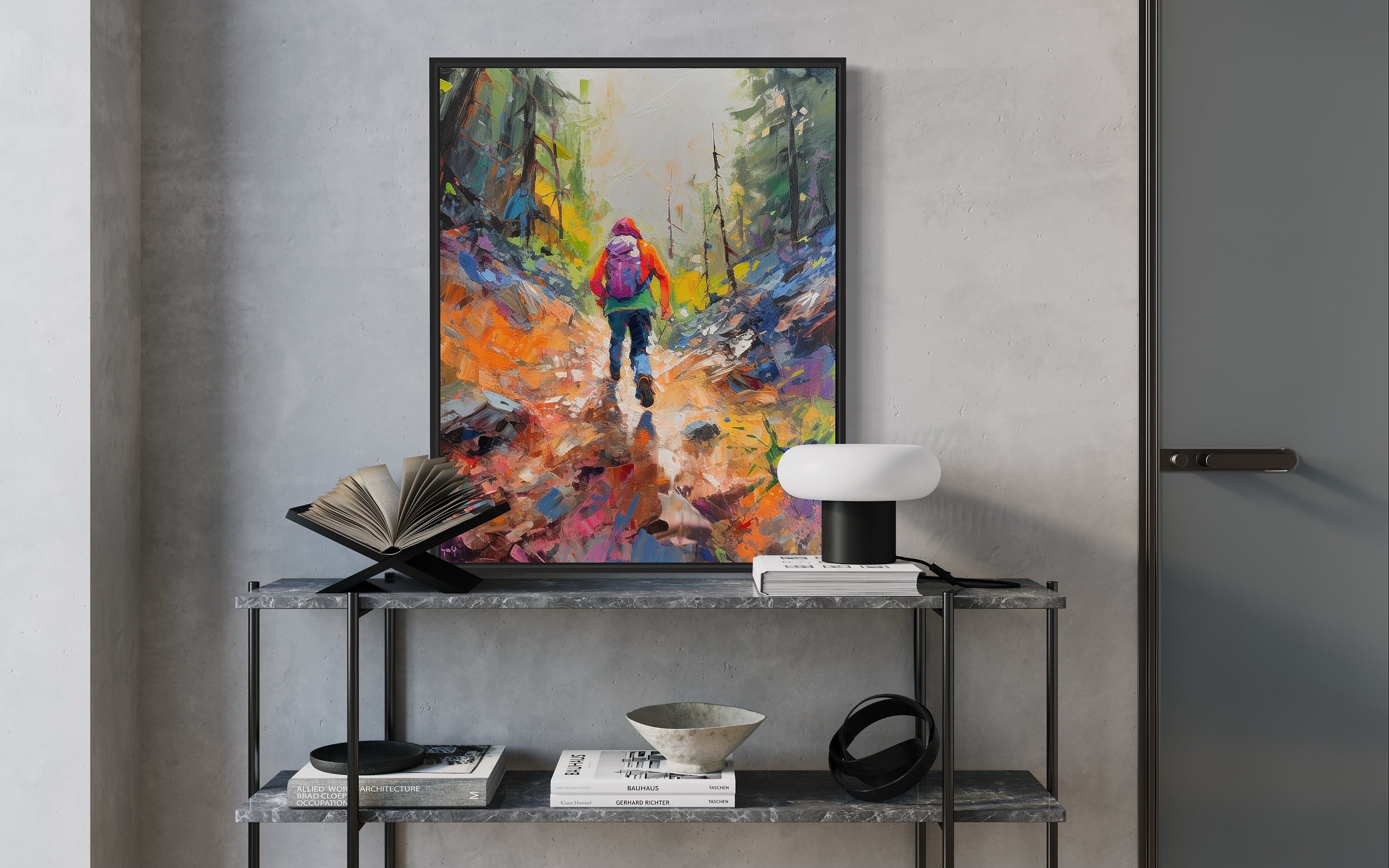 Hiking Abstract Painting Art Print Colorful Abstract Wall Art - Etsy