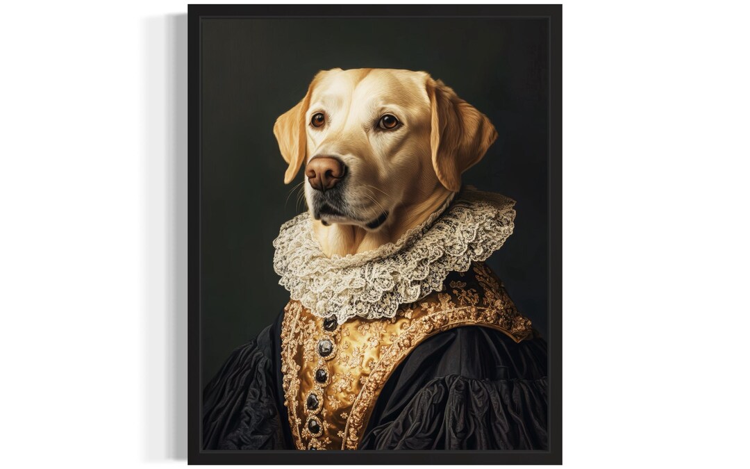 Labrador Retriever Victorian Queen Poster Art Print, Dog Wall Art ...