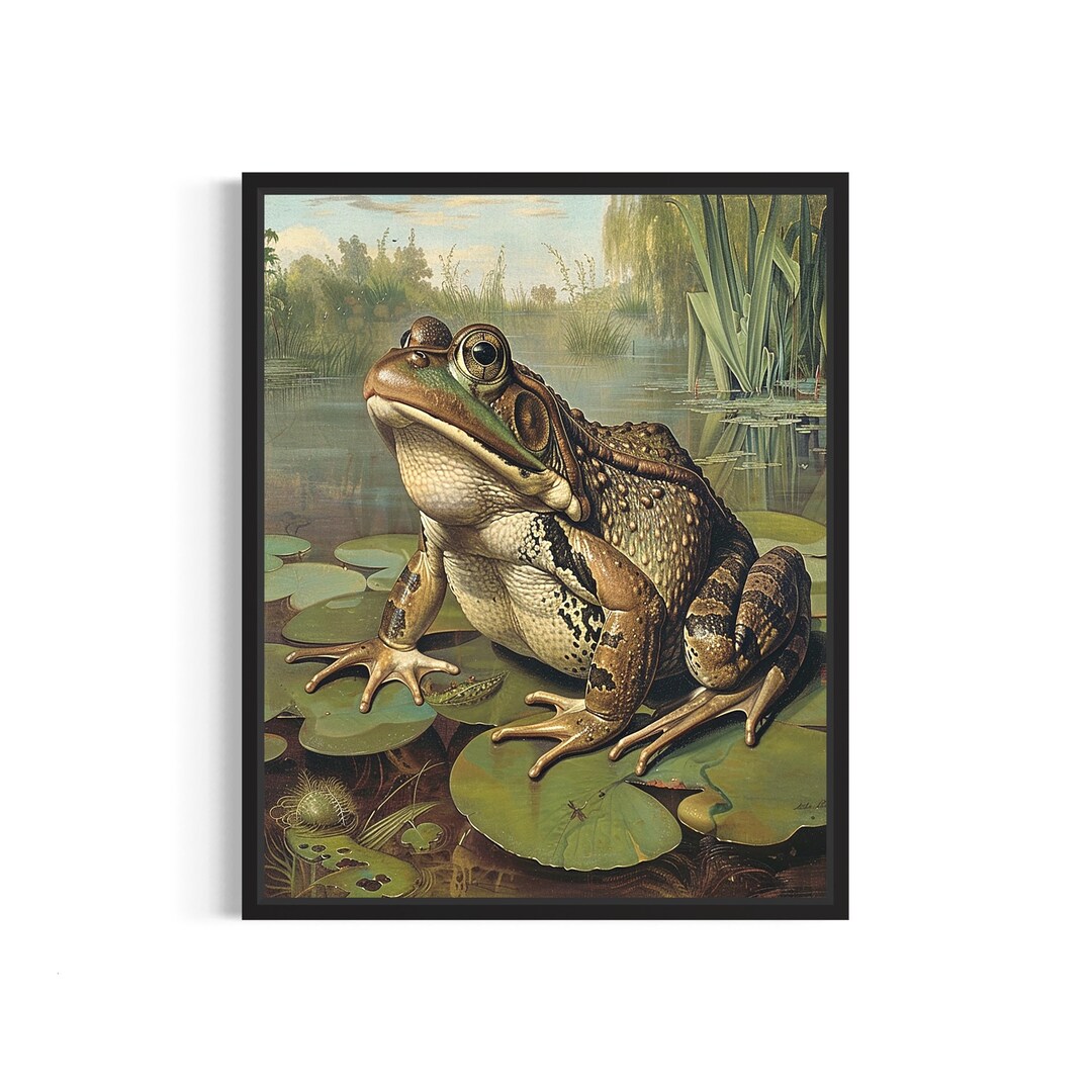 Bullfrog Poster Art Print, Vintage Animal Painting Wall Decor - Etsy