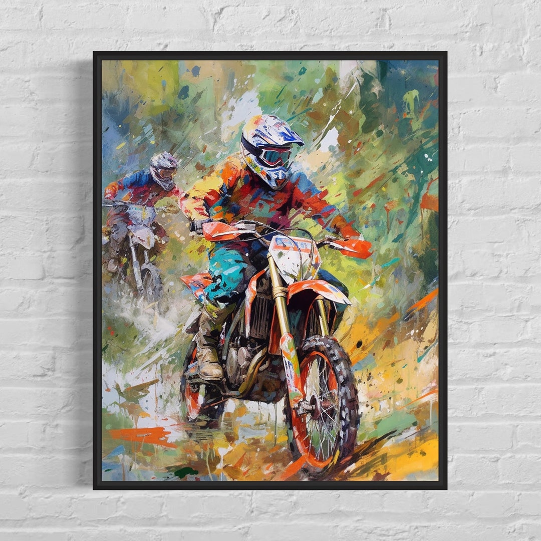 Enduro Abstract Painting Art Print, Colorful Abstract Wall Art Poster ...