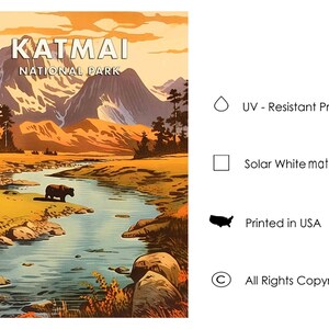 Katmai National Park Poster Art Print, Retro National Park Gifts - Etsy