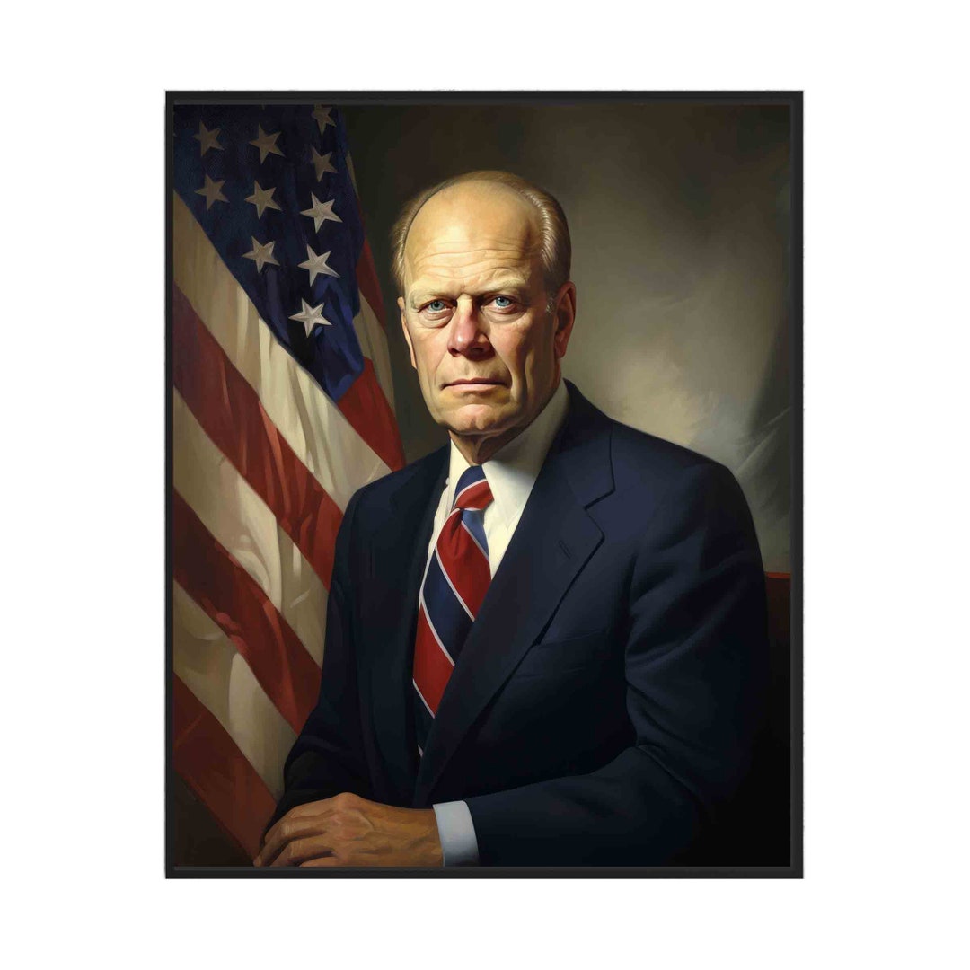 Gerald R. Ford Poster Art Print, US President Wall Decor Painting ...