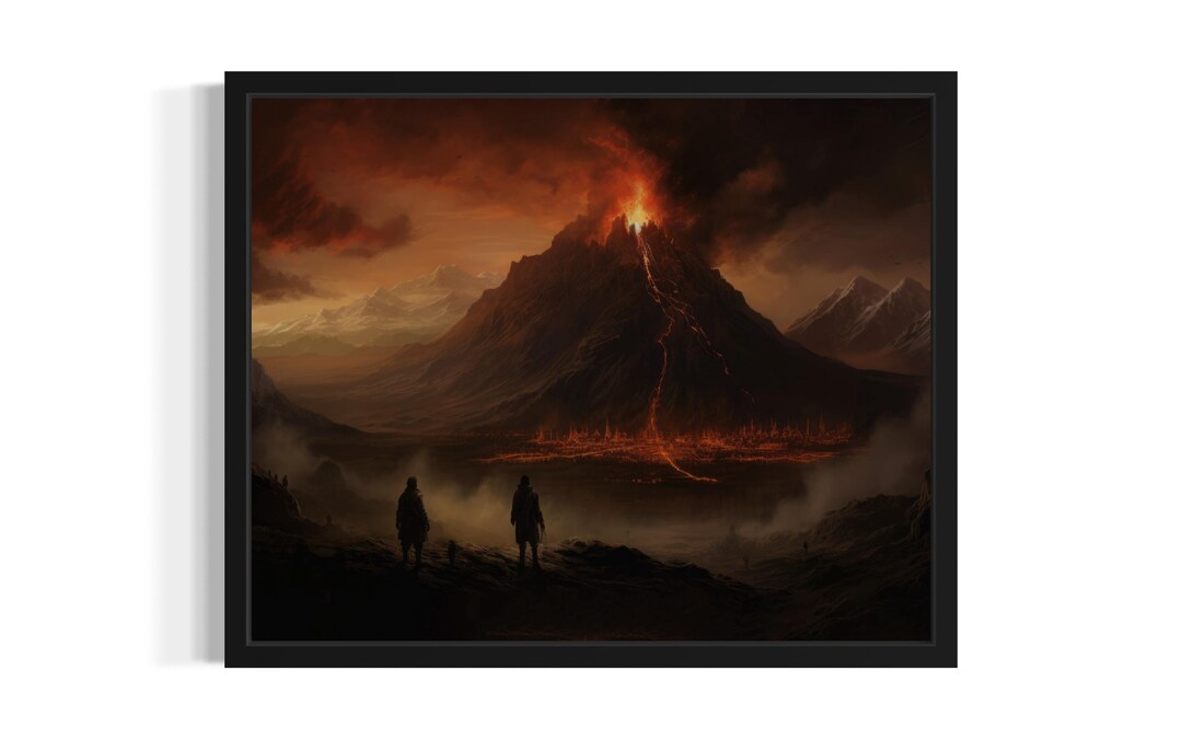 Frodo and Sam at Mount Doom Poster Art Print, Abstract Wall Art ...
