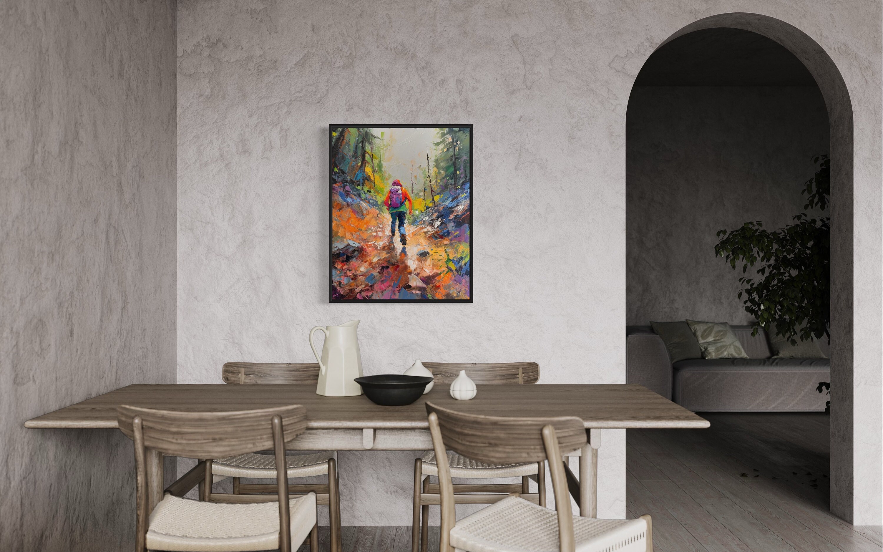 Hiking Abstract Painting Art Print Colorful Abstract Wall Art - Etsy