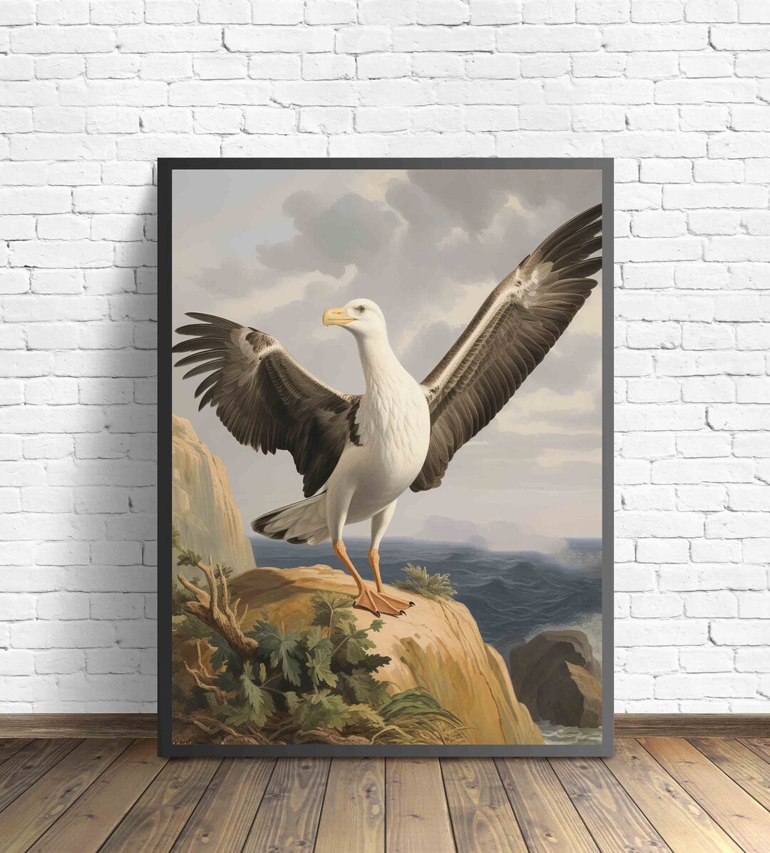 Albatross Bird Poster Art Print, Animal Retro Artwork Painting - Etsy UK