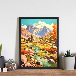 Inyo National Forest Poster Art Print, Retro National Park Gifts - Etsy
