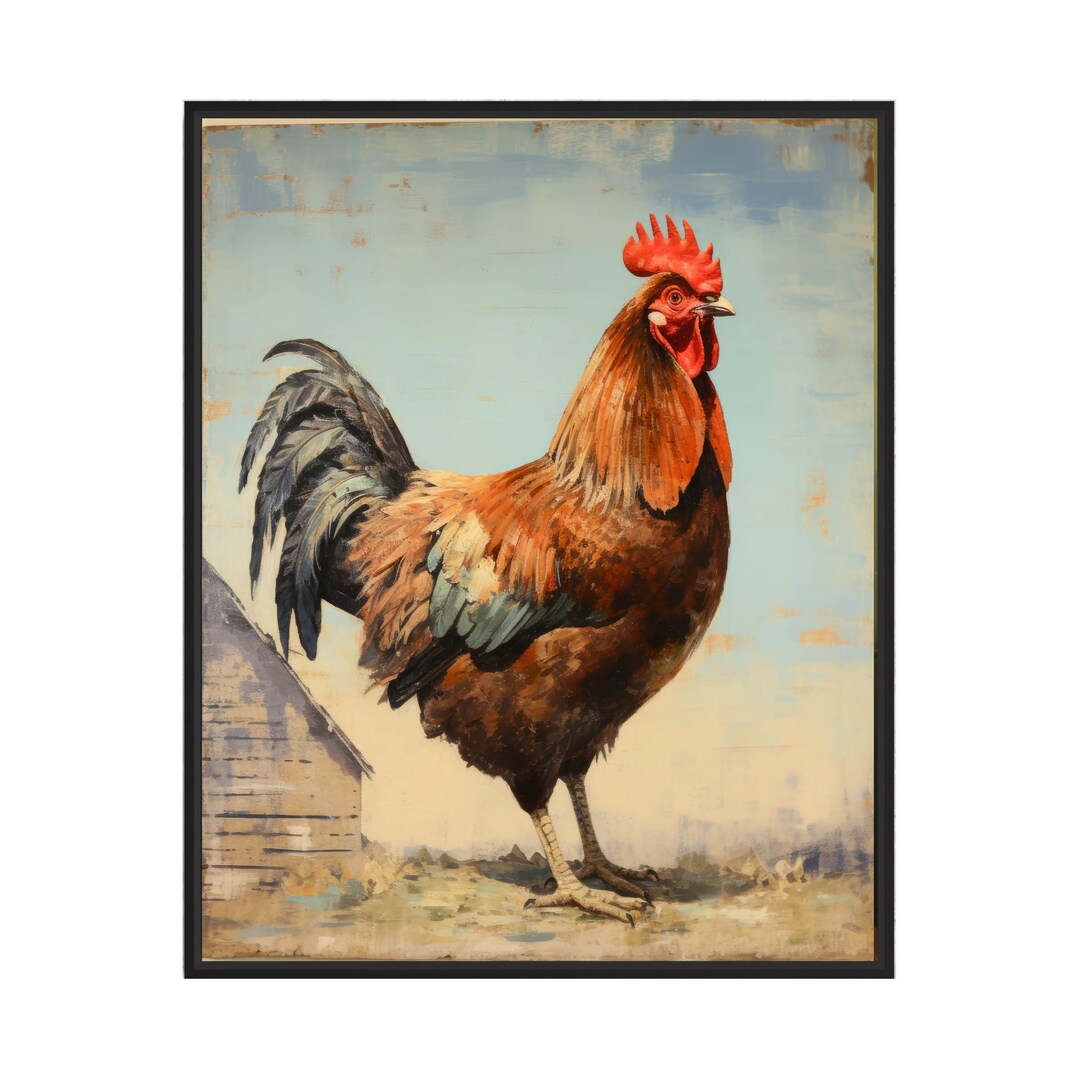 Rhode Island Red Chicken Art Print Poster, Vintage Bird Wall Art ...