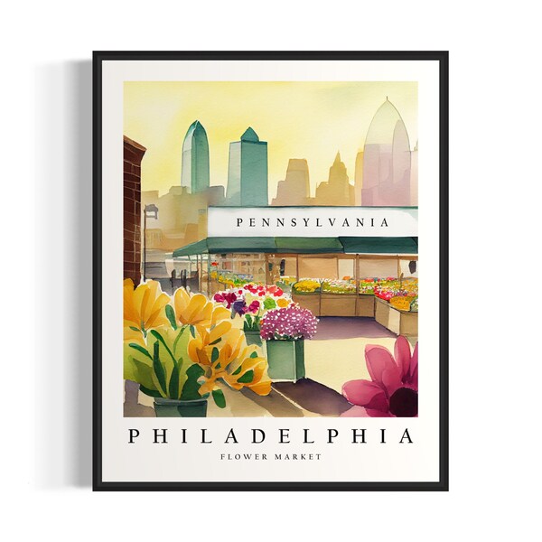 Philadelphia Skyline Painting - Etsy