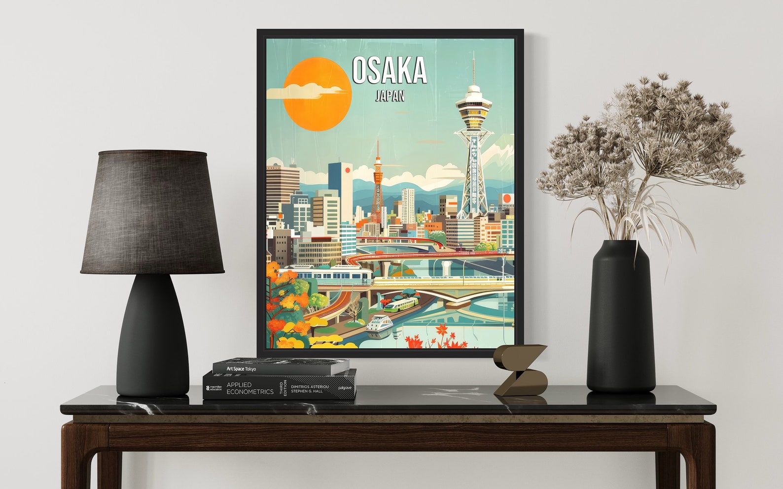 Osaka Japan Poster Art Print, City Retro Vintage Painting Wall Art ...