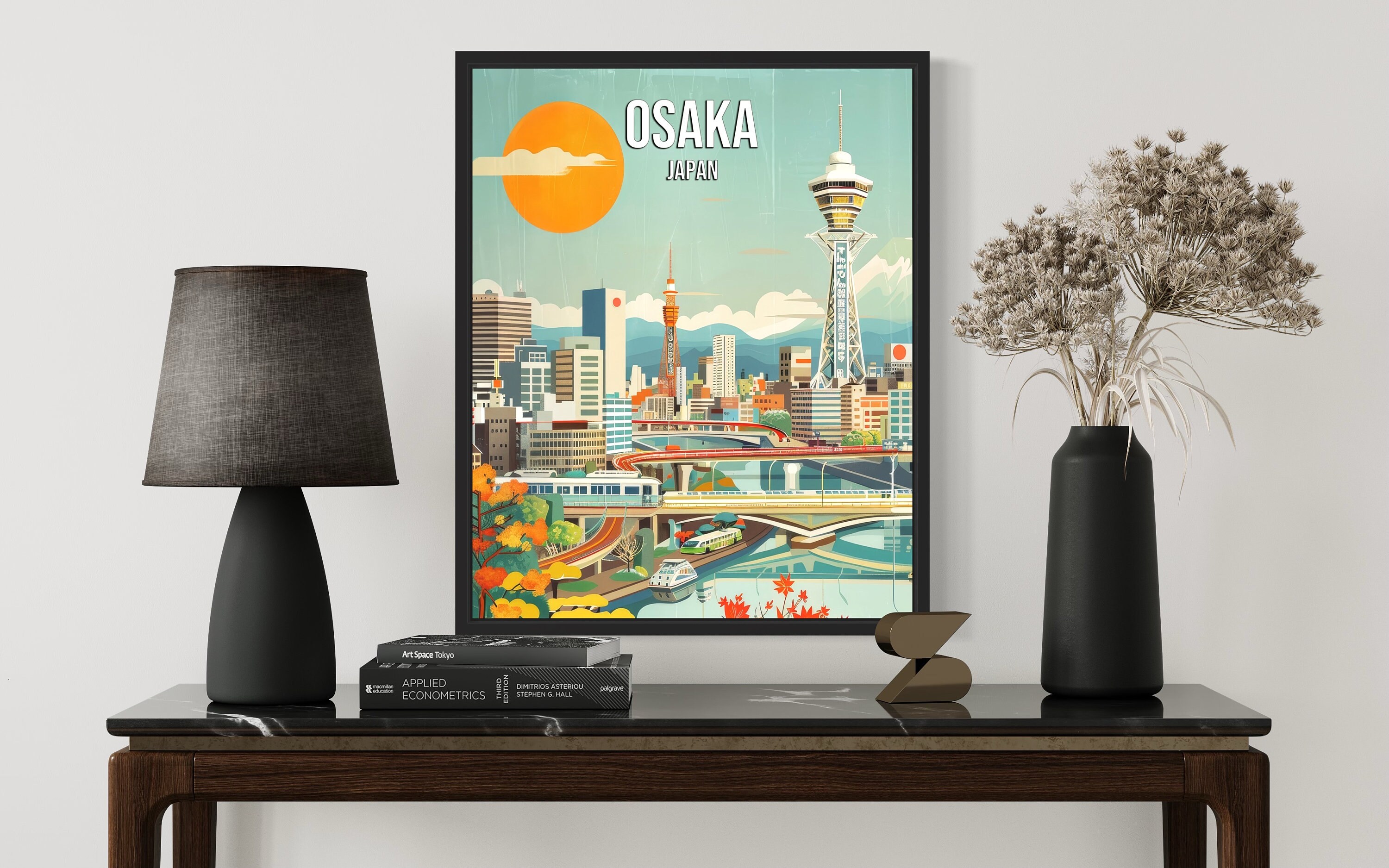 Osaka Japan Poster Art Print, City Retro Vintage Painting Wall Art ...