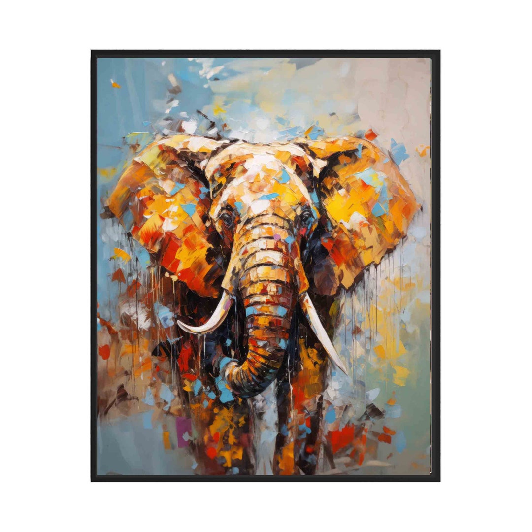 Elephant Art Print Posters, Animal Abstracts Wall Art Painting ...
