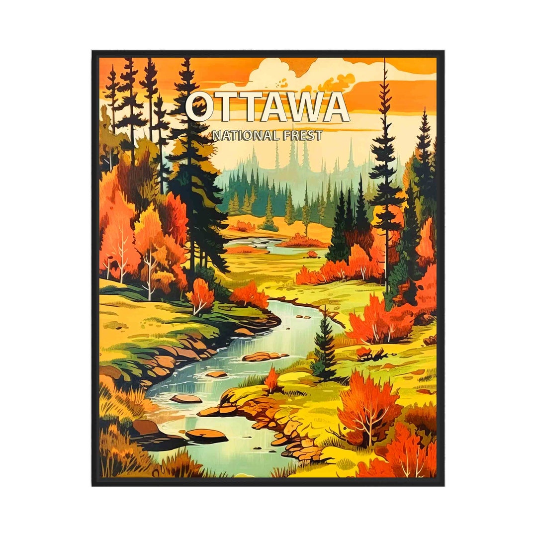 Ottawa National Forest Poster Art Print, Retro National Park Gifts - Etsy