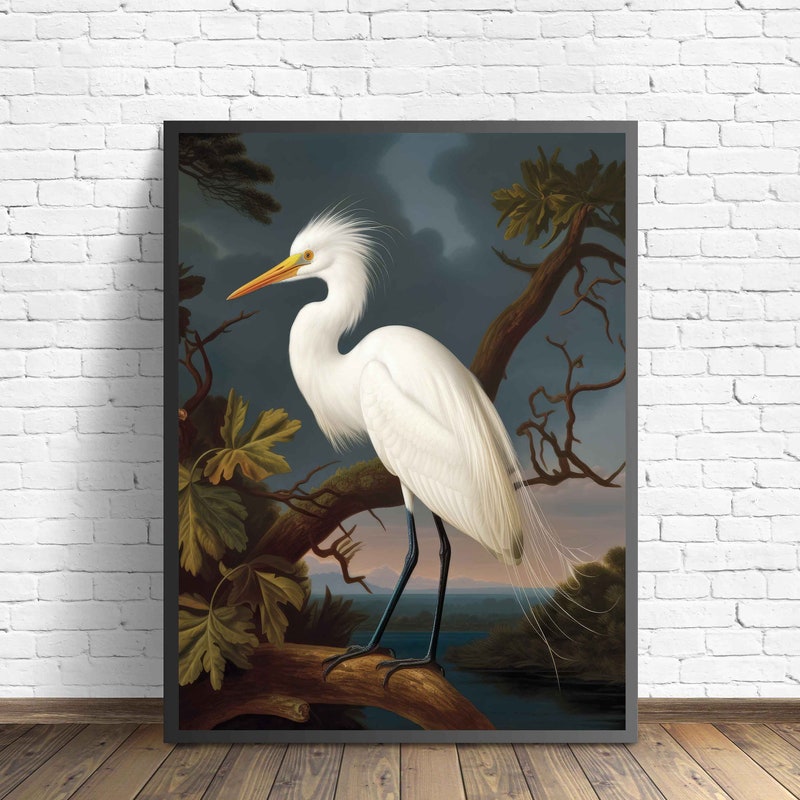 Egret Painting - Etsy
