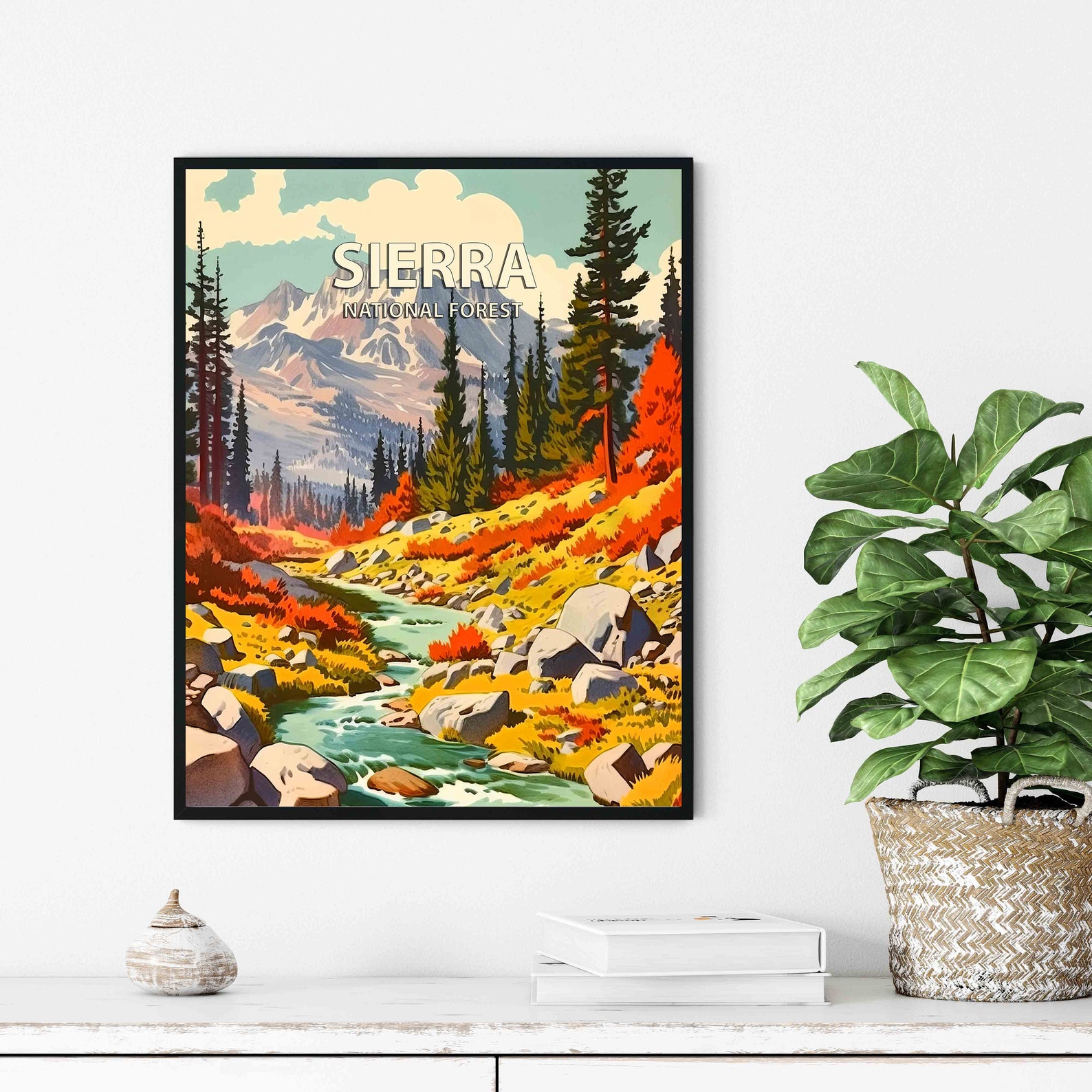 Sierra National Forest Poster Art Print Retro National Park - Etsy