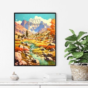 Inyo National Forest Poster Art Print, Retro National Park Gifts - Etsy