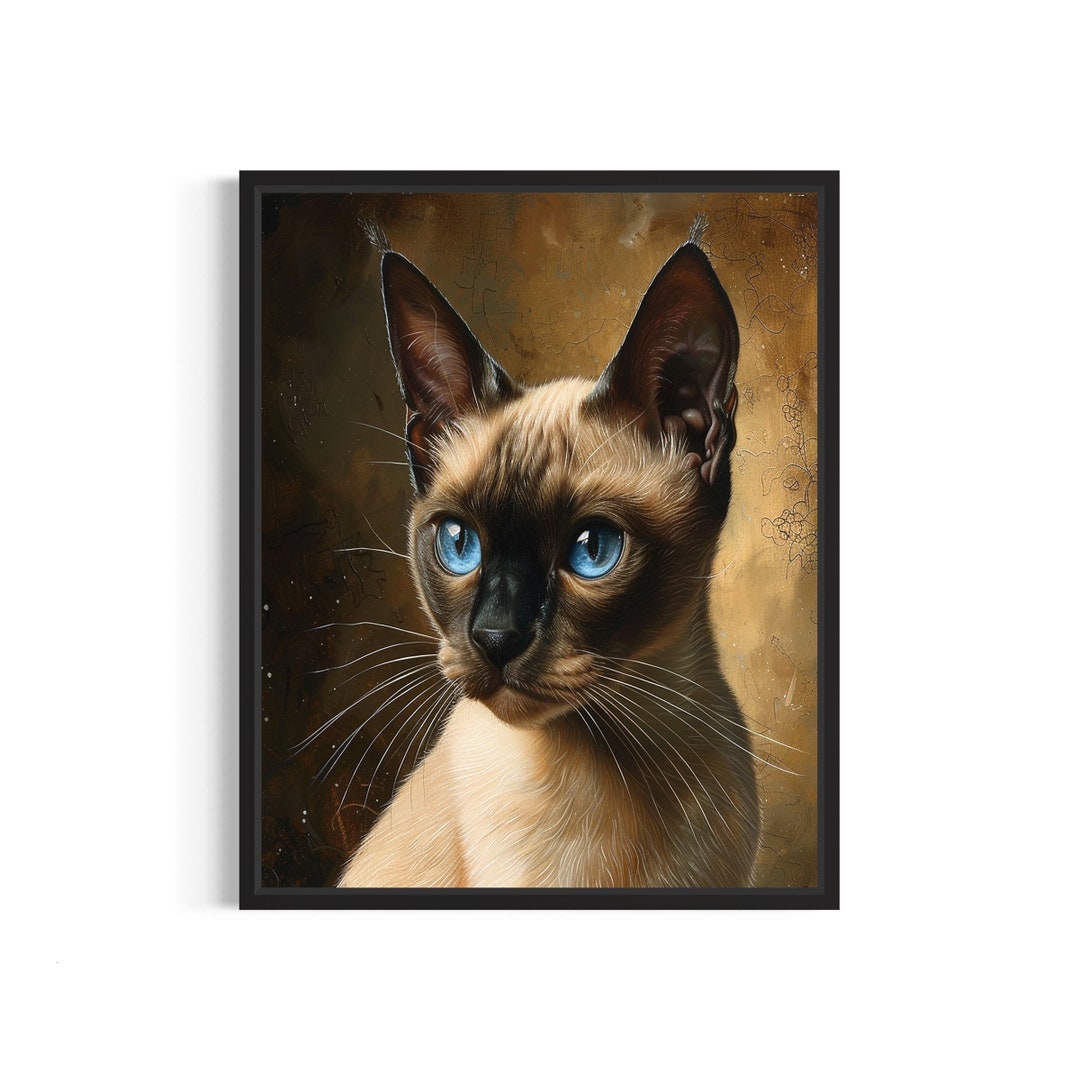 Tonkinese Cat Poster Art Print, Cat Painting Wall Decor - Etsy