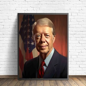 Jimmy Carter Poster Art Print, US President Wall Decor Painting Artwork ...