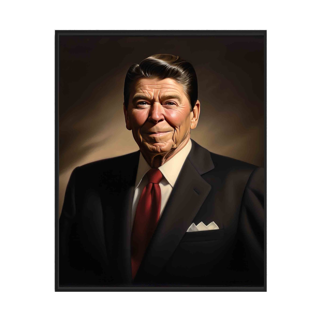Ronald Reagan Poster Art Print, US President Wall Decor Painting ...