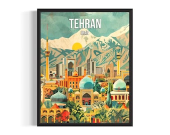 Tehran Print, Iran Wall Art, Golestan Palace, Watercolor Painting ...