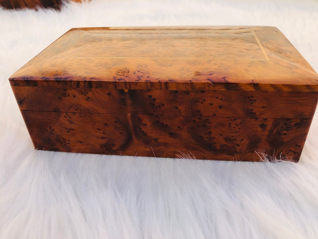 9"x5" High Quality Burl Jewellery Box, Moroccan Home Décor, Wooden ...