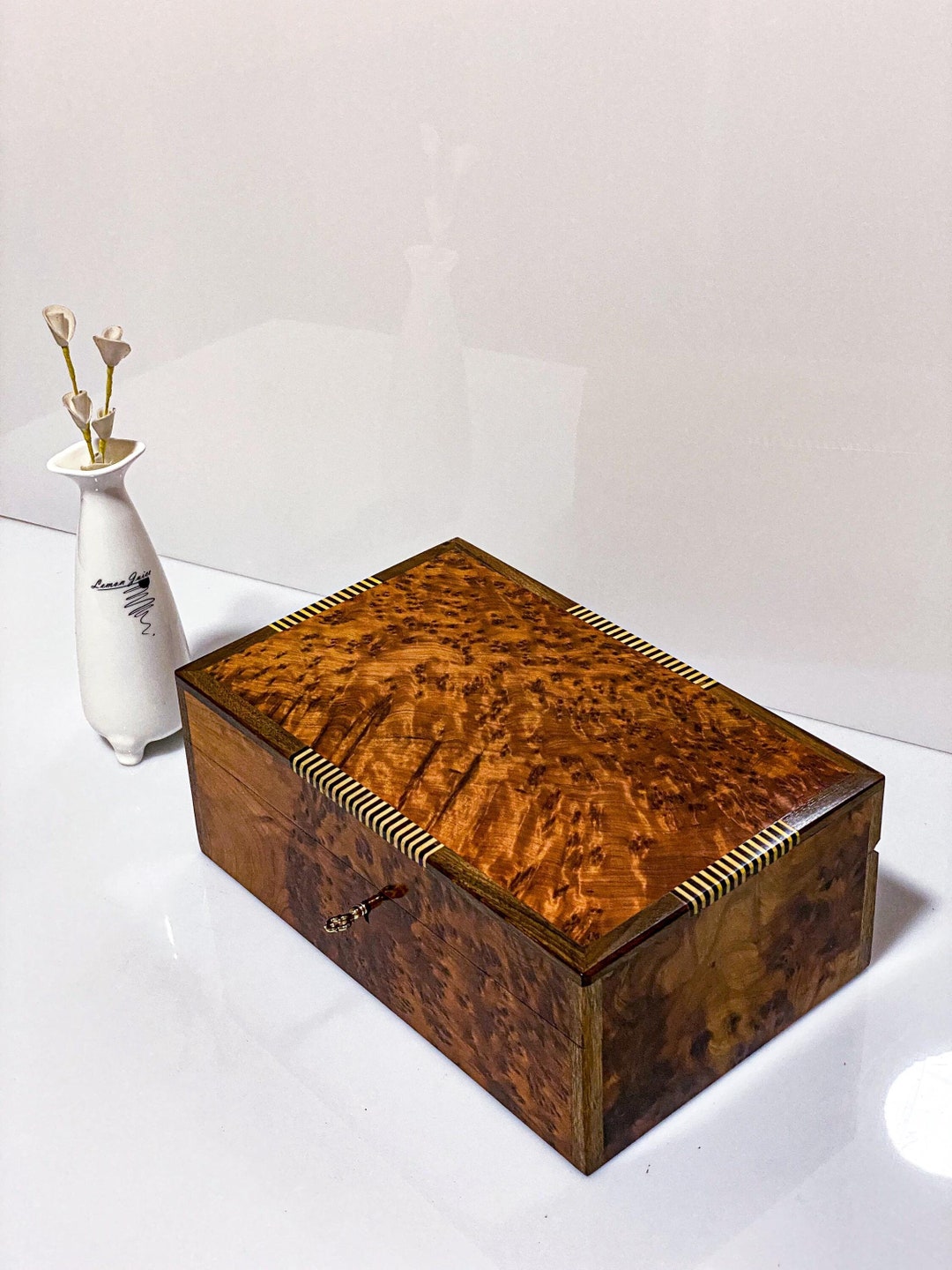 Atlass Thuya Wood Burl Memory Keepsake , Wooden Jewellry Box, Thuya Box ...