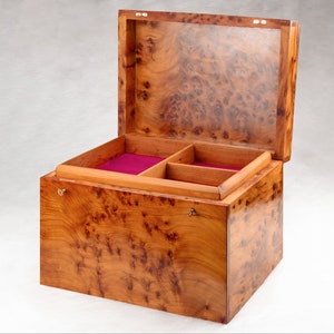 Large Thuya Wood Burl Memory Keepsake 15"x10", Lockable Handmade Luxury ...