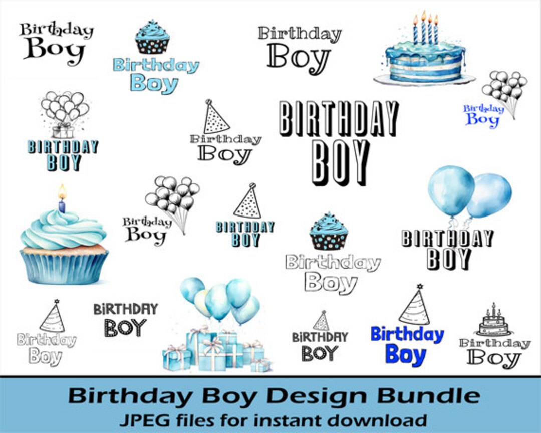 Birthday Boy Designs / Sublimation / Card Making / Crafting / Jpeg ...