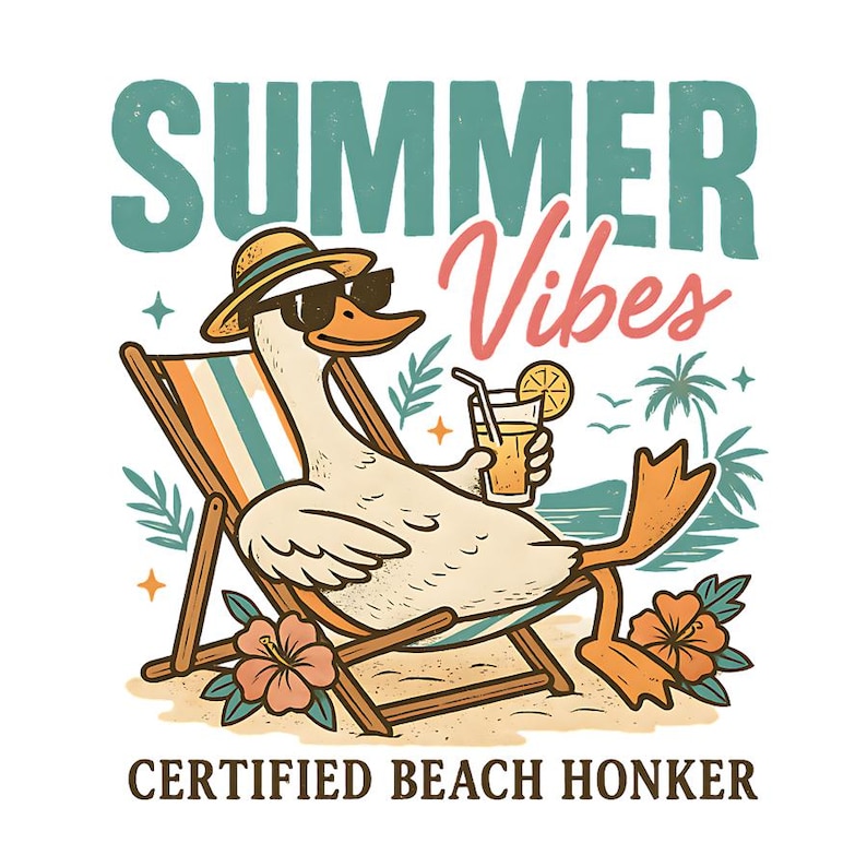 Summer Vibes, Certified Beach Honker, Trendy Summer PNG File, Beach ...