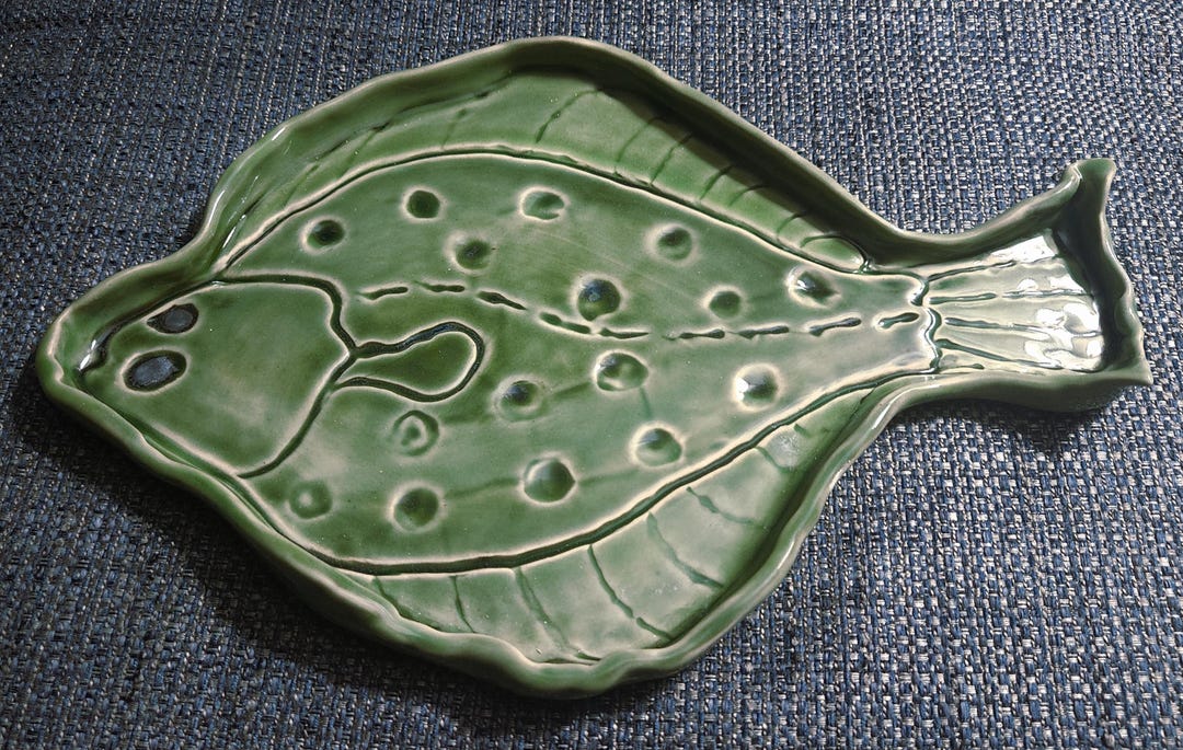 Ceramic Handmade, Flounder Fish Platter. Perfect for a Party! - Etsy