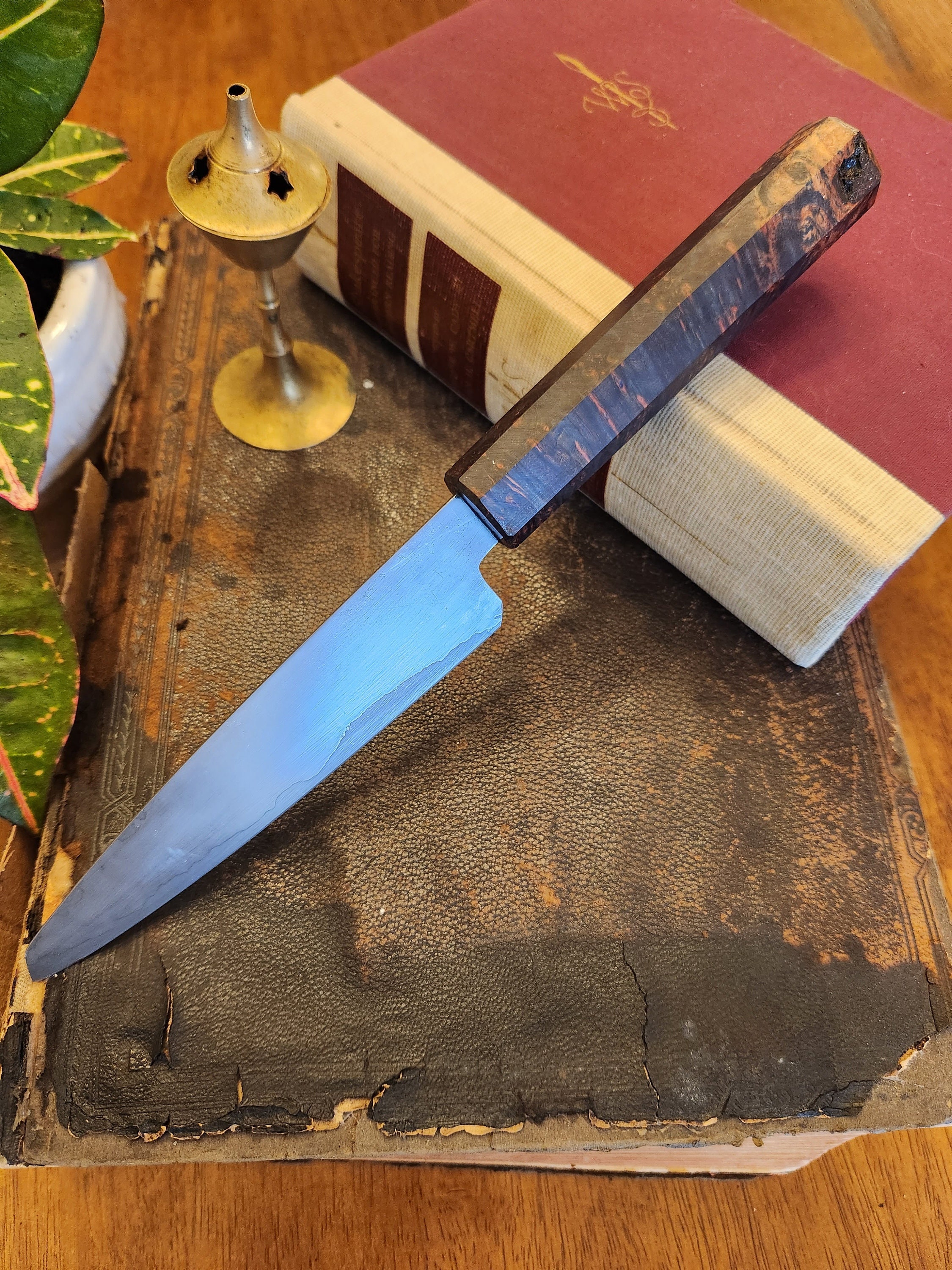 6 Japanese San Mai Blue Paper Steel Kitchen Knife Hand - Etsy