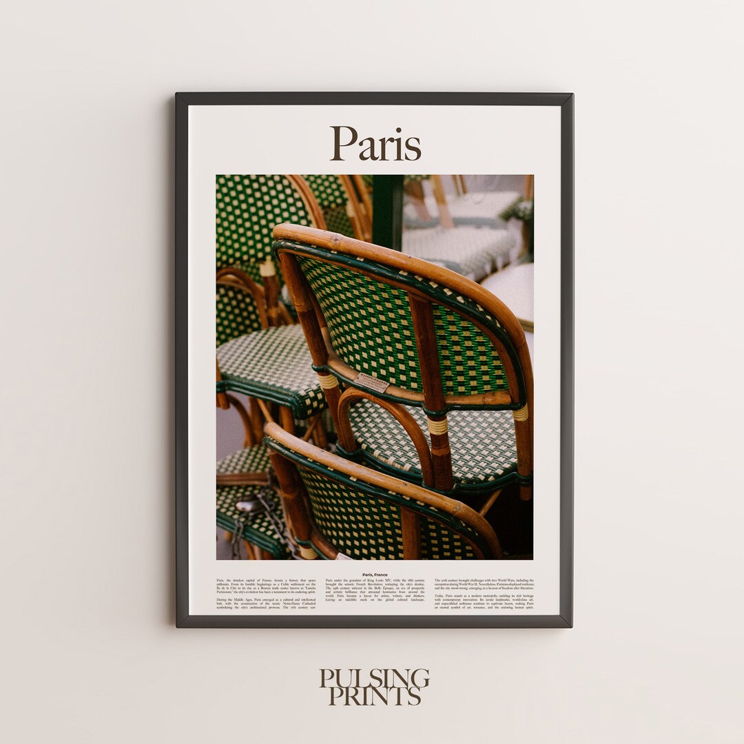 Paris Cafe Poster Print Eiffel Tower Art Print French Cafe Wall Decor ...