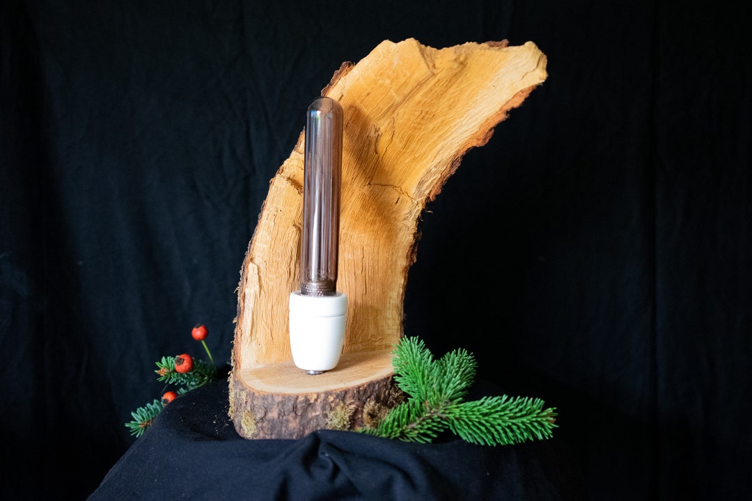 Wood Window Sill Lamp Industrial Minimal Lighting Wood Desk Lamp ...