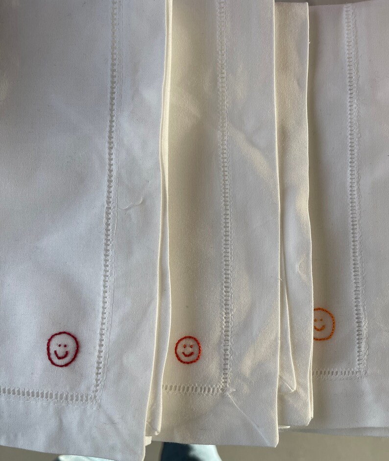Hand Embroidered Cotton Napkins - Etsy