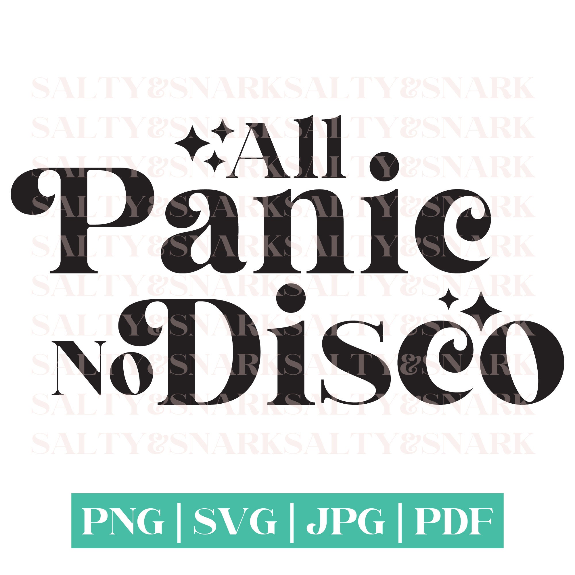 Retro Font SVG | All Panic, No Disco PNG | Sublimation Svg Retro Text ...